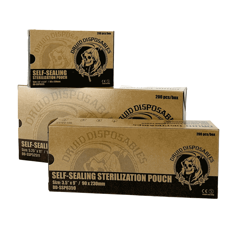 Druid Disposables Self-Sealing Sterilization Pouches for Tattoo Artists